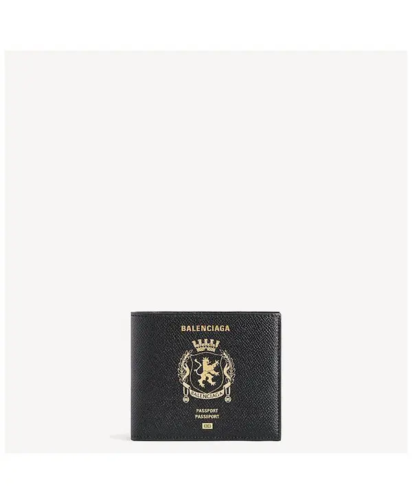 Balenciaga Passport Square Folded Wallet - Black