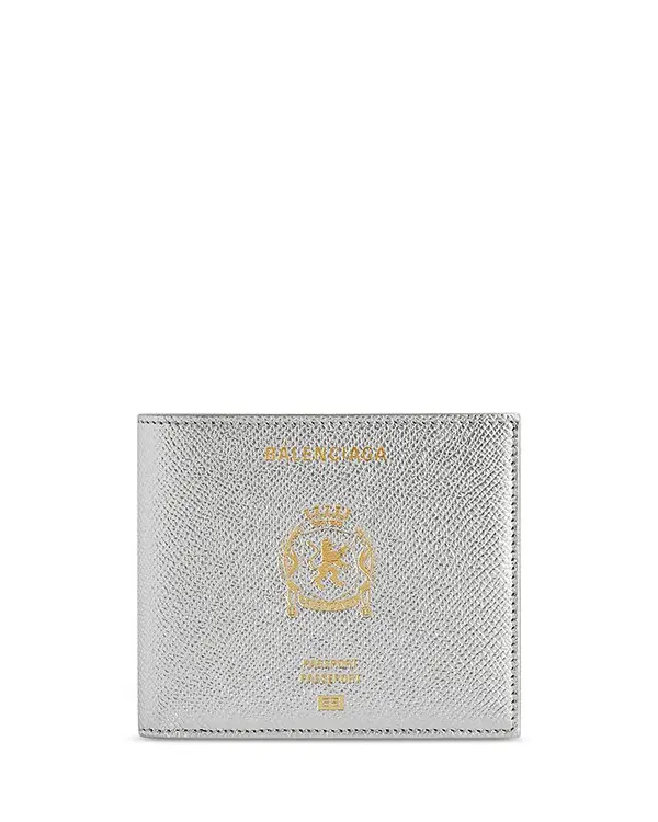 Balenciaga Passport Square Folded Wallet - Silver