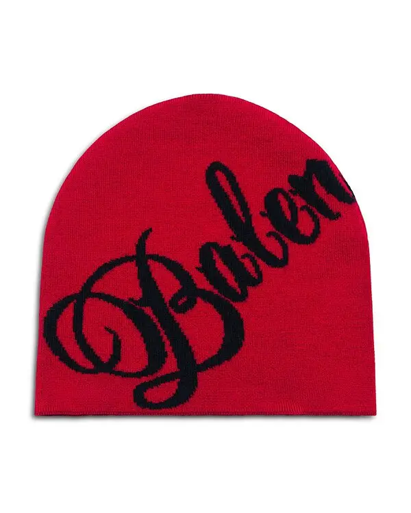Balenciaga Logo Beanie - Red/black