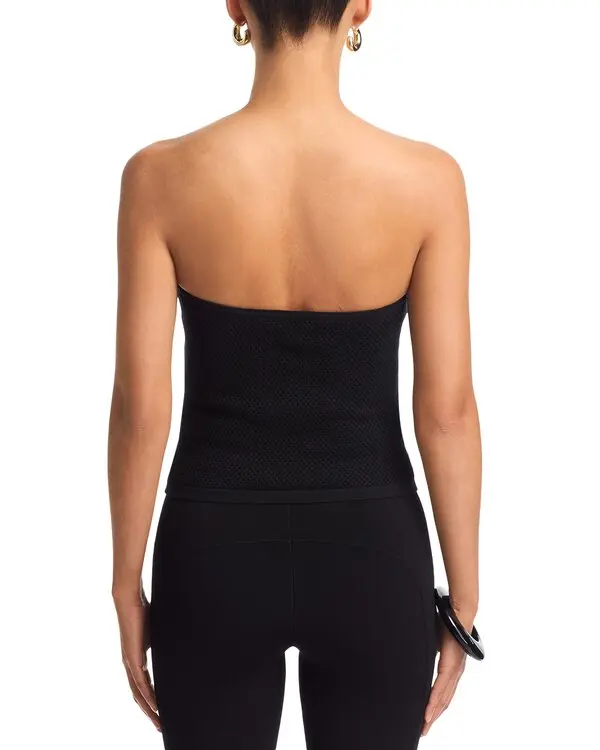 Aqua Placed Crochet Strapless Top