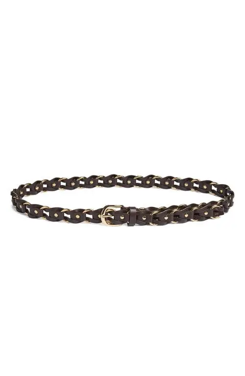 Madewell Metal Ring Leather Belt - Coffee Bean