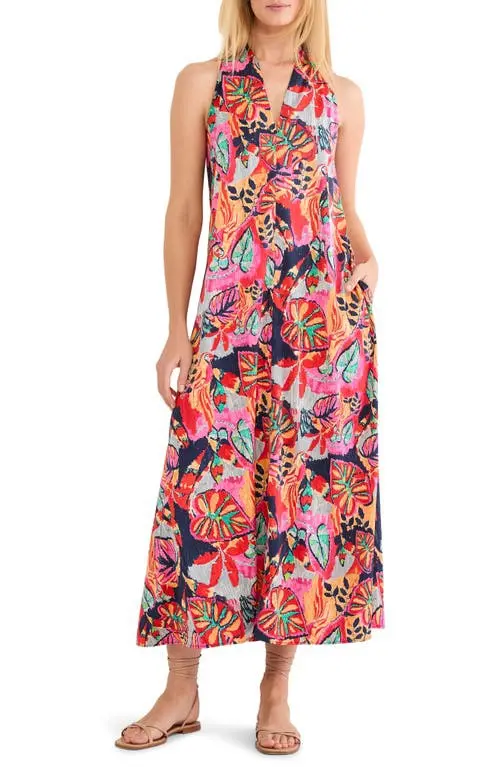 NIC+ZOE Kauai Garden Lorin Halter Neck Dress - Red Multi