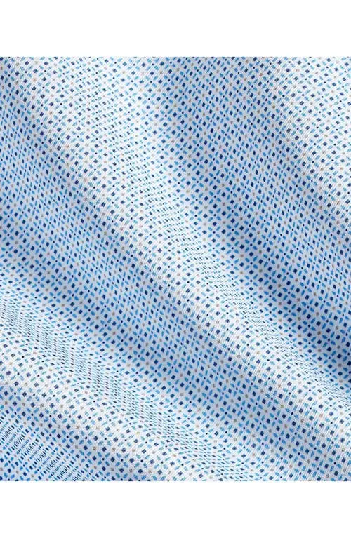 David Donahue Trim Fit Geometric Cotton Dress Shirt - Sky/multi