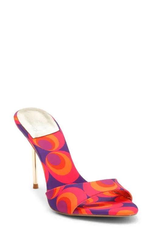 Jeffrey Campbell Ce-soire Slide Sandal - Red Circle Print Multi