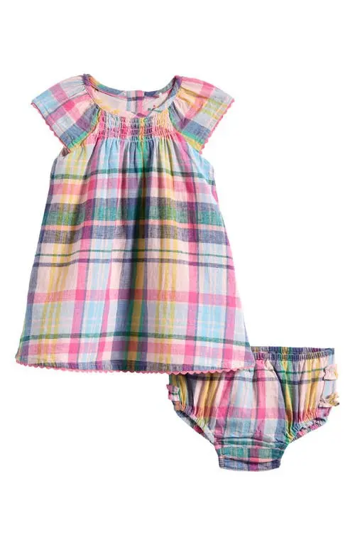 Boden Floaty Shirred Dress & Bloomers Set - Madras Check