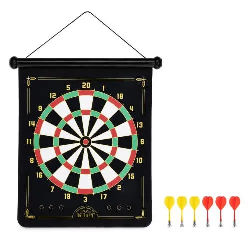 FOSTER & RYE Magnetic Dart Board Set - Black