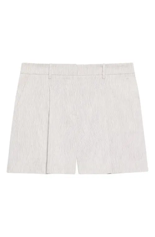 Theory Fluid Linen Blend Shorts - Cognac Multi