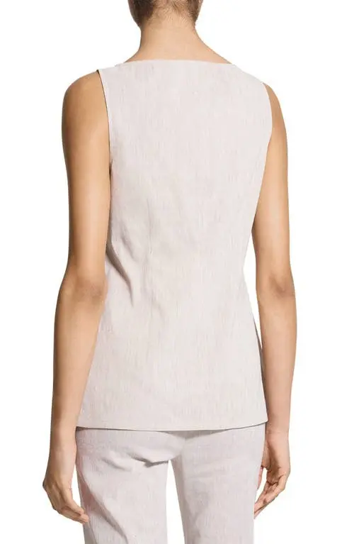 Theory Sleeveless Linen-blend Top
