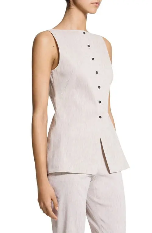 Theory Sleeveless Linen-blend Top