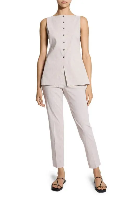 Theory Sleeveless Linen-blend Top