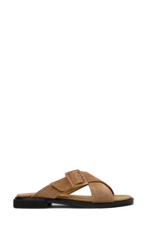 Camper Edy Suede Slide Sandal - Medium Brown