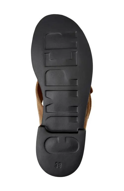 Camper Edy Suede Slide Sandal - Medium Brown