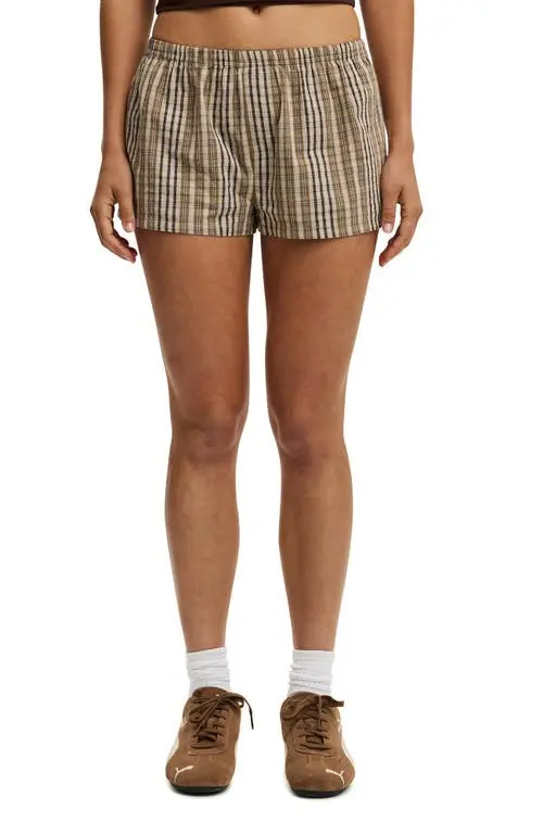 COTTON ON Hazel Micro Short - Brown Check
