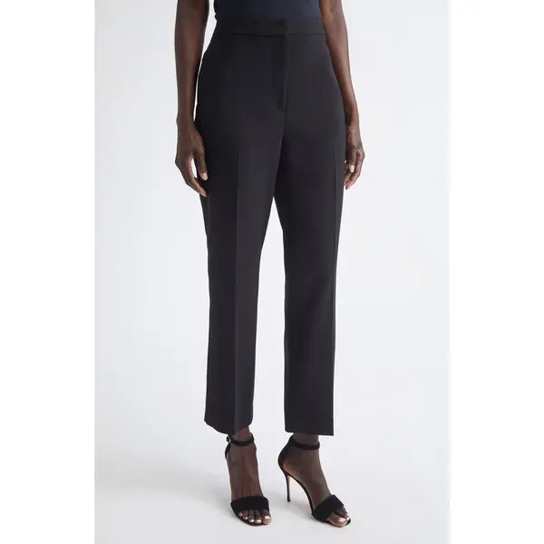 St. John Isabel Soft Stretch Suiting Slim Ankle Pants - Black