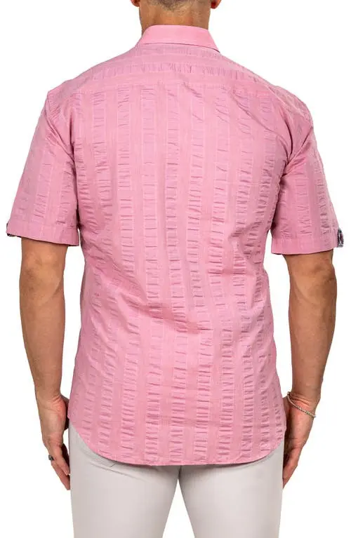 MACEOO Galileo Marthy Short Sleeve Button-up Shirt - Pink