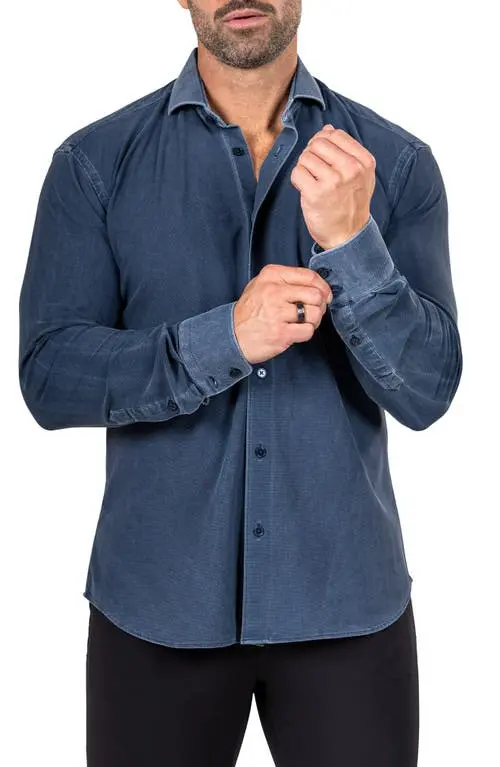 MACEOO Eins Marthy Contemporary Fit Button-up Shirt - Blue