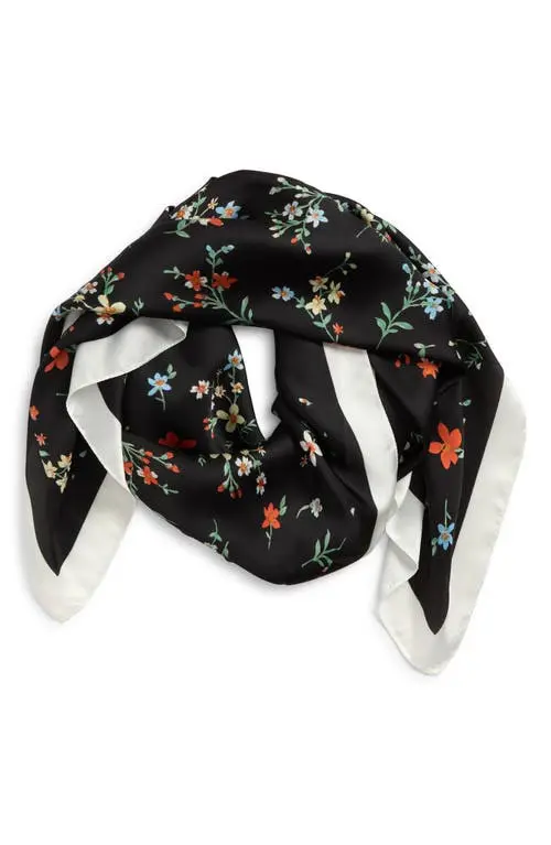 Tasha Ditsy Floral Print Scarf - Black-multi