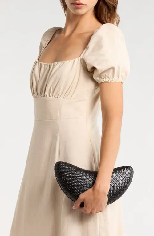 Staud Crescent Woven Leather Clutch