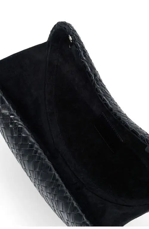 Staud Crescent Woven Leather Clutch