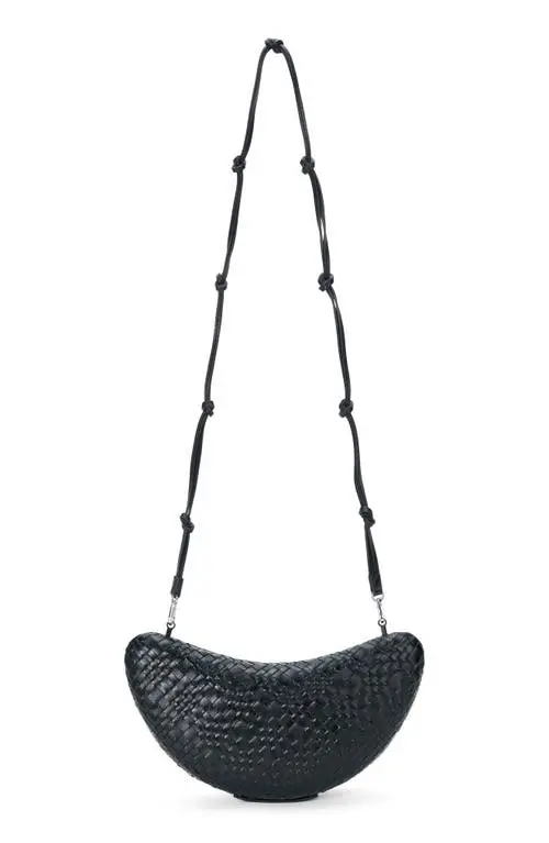 Staud Crescent Woven Leather Clutch