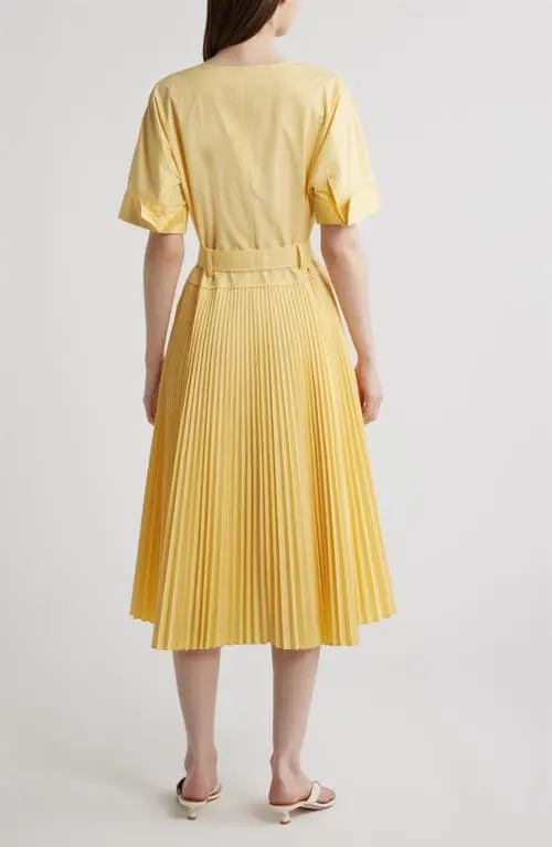Kobi Halperin Loretta Pleated Midi Dress - Chamomille