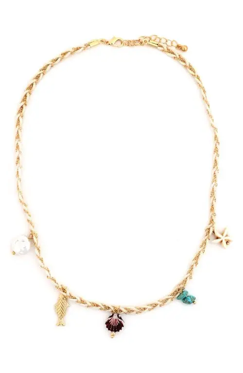 PANACEA Shells And Cultured Pearl Charm Necklace - Ivory