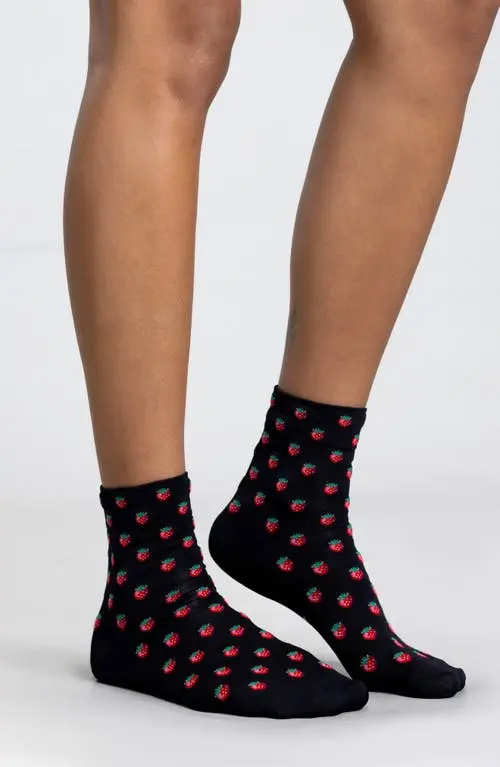 K BELL SOCKS Strawberry & Lips Assorted Quarter Socks