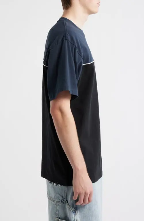 Rip Curl Halfa Panel Cotton T-shirt - Black/navy