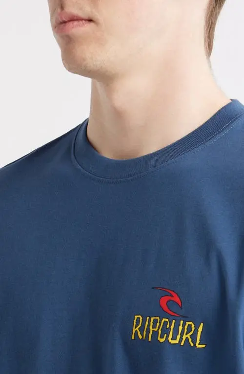 Rip Curl Shred Til Dead Cotton Graphic T-shirt - Light Navy