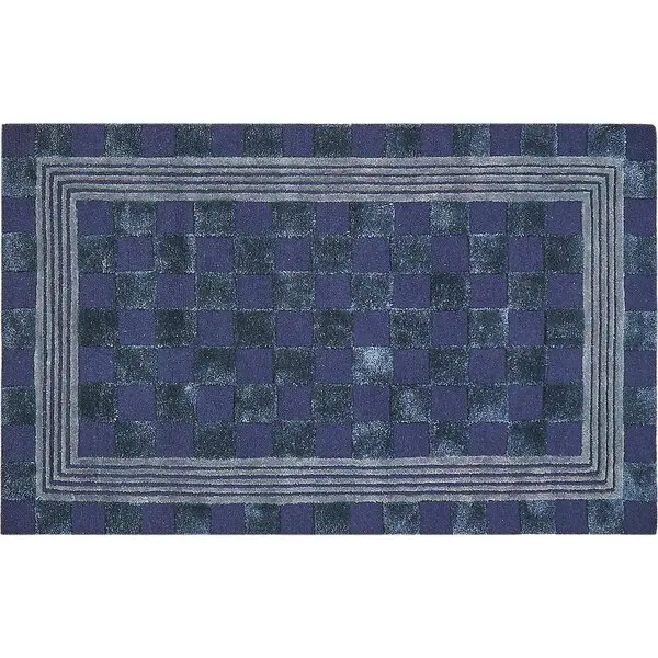 MACKENZIE-CHILDS Blue Tonal Check Rug - Indigo