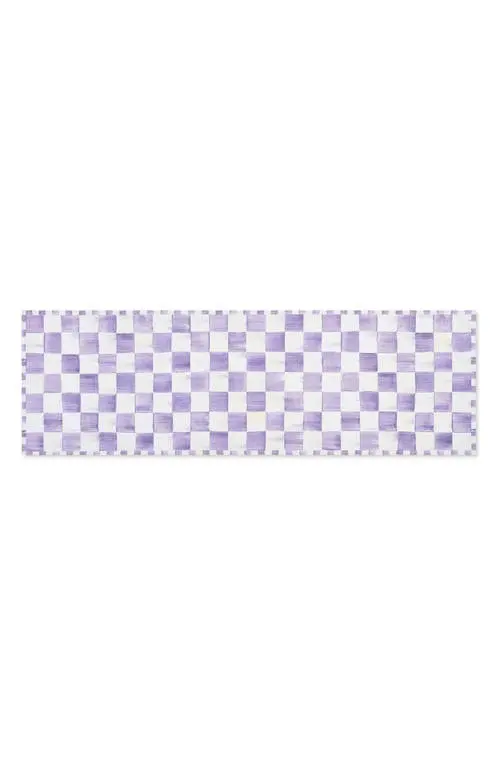 MACKENZIE-CHILDS Checkerboard Machine Washable Runner Rug - Violet