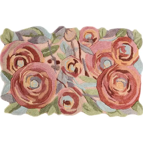 MACKENZIE-CHILDS Sonias Rose Floral Rug - Pink