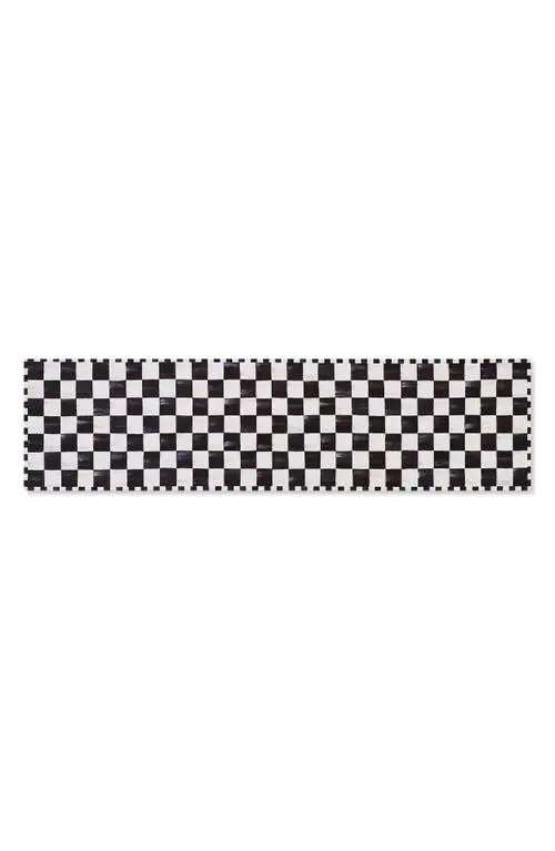MACKENZIE-CHILDS Courtly Checkered Machine Washable Runner Rug - Black