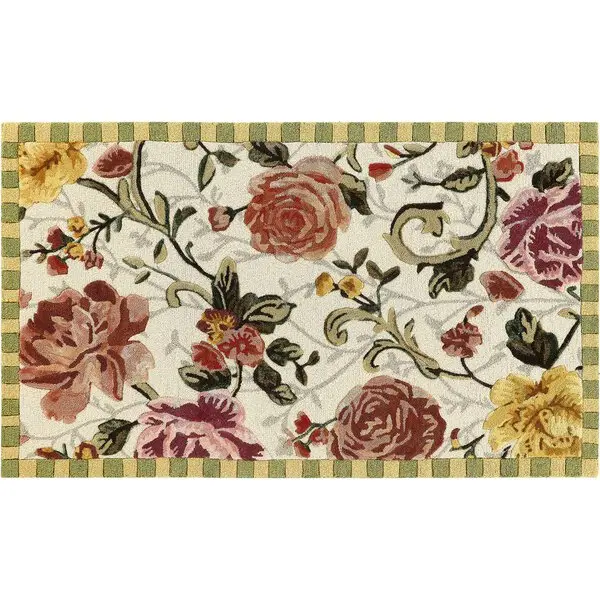 MACKENZIE-CHILDS Golden Peonies Rug - White