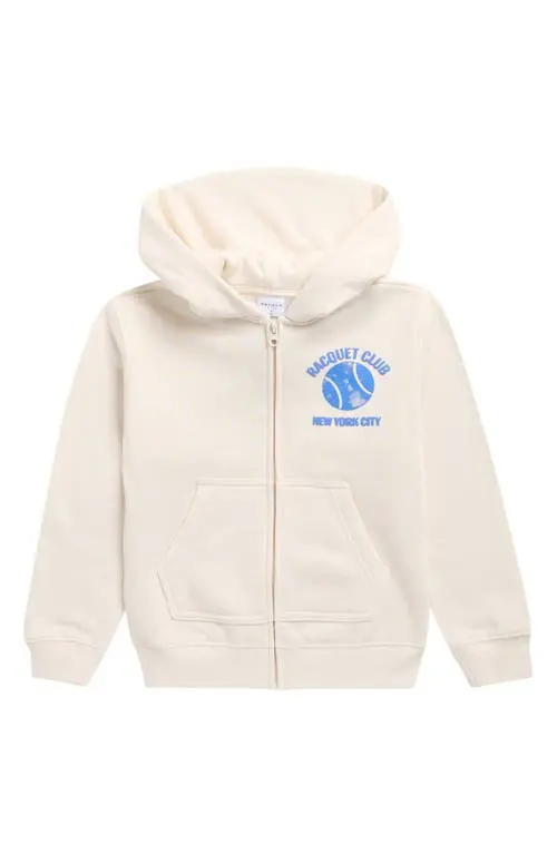 PACSUN Racket Club Zip Front Hoodie - Natural