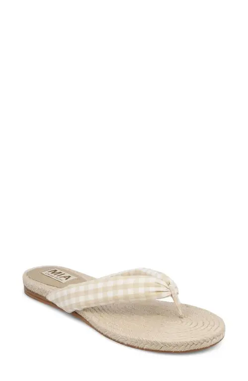 Mia Aleena Espadrille Flip Flop - Natural/white
