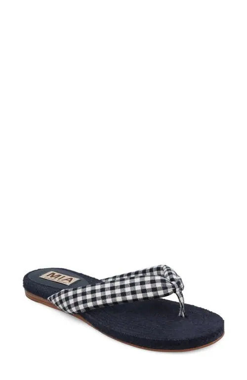Mia Aleena Espadrille Flip Flop - Navy/white
