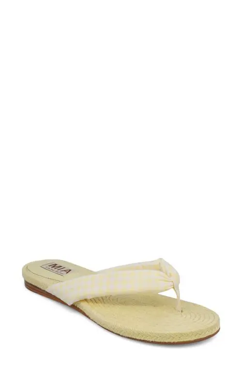 Mia Aleena Espadrille Flip Flop - Yellow/white