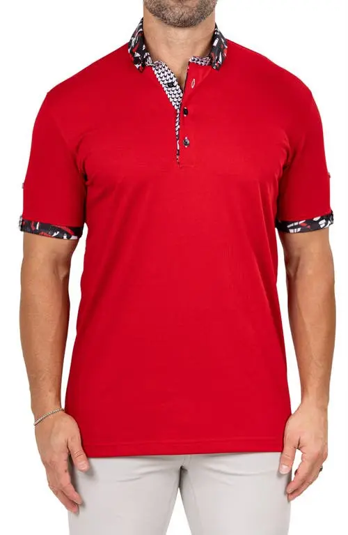 MACEOO Newton Marthyr0027 Button-down Piqué Polo - Red