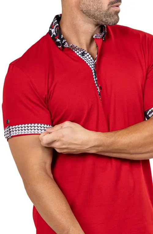 MACEOO Newton Marthyr0027 Button-down Piqué Polo - Red