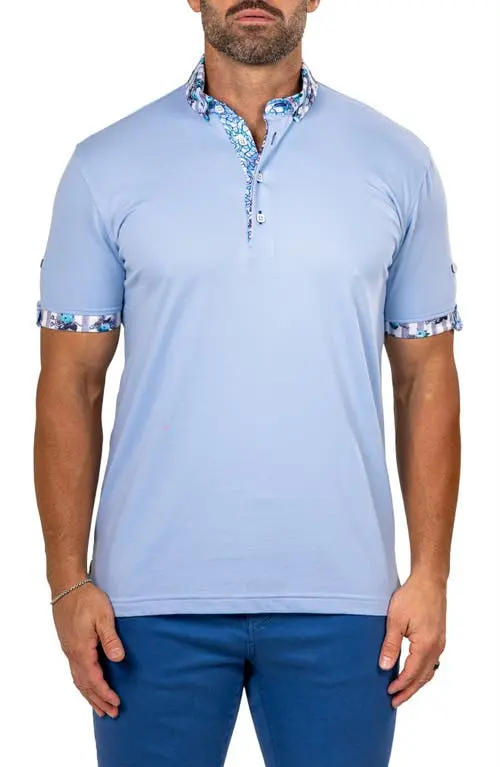 MACEOO Newton Marthyr0026 Button-down Piqué Polo - Blue