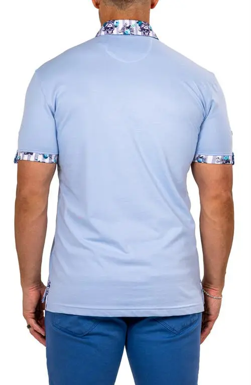 MACEOO Newton Marthyr0026 Button-down Piqué Polo - Blue