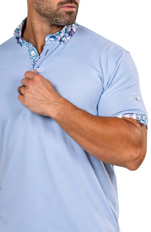MACEOO Newton Marthyr0026 Button-down Piqué Polo - Blue