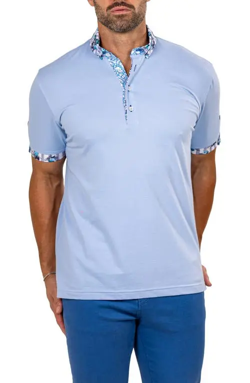MACEOO Newton Marthyr0026 Button-down Piqué Polo - Blue