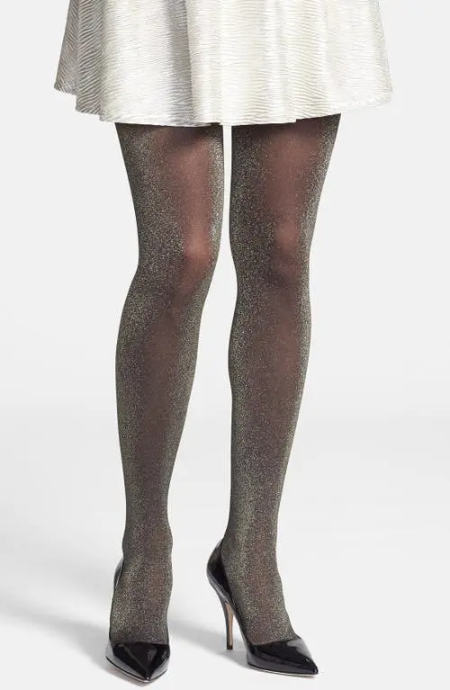 Hue Metallic Shimmer Tights - Black
