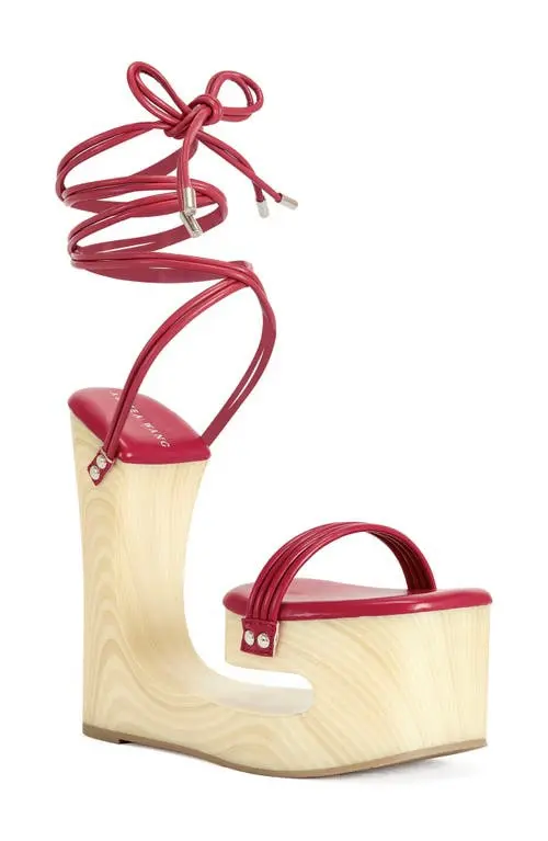 AZALEA WANG Cipriano Platform Sandal - Red