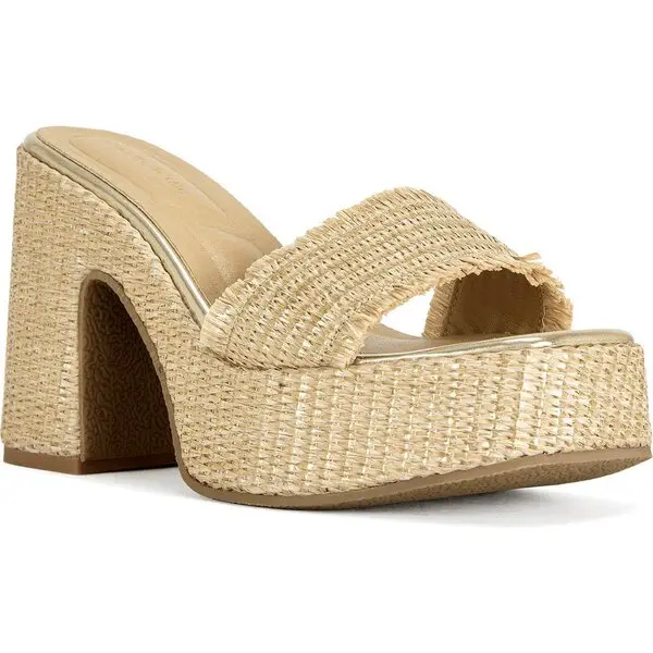 AZALEA WANG Aniket Platform Sandal - Beige