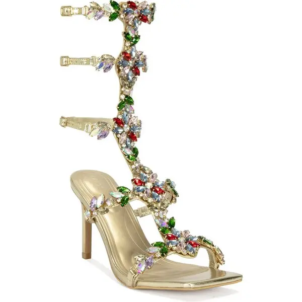 AZALEA WANG Cerus Ankle Strap Sandal - Gold Multi