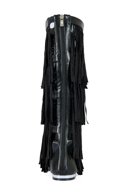AZALEA WANG Fringe Gladiator Sandals