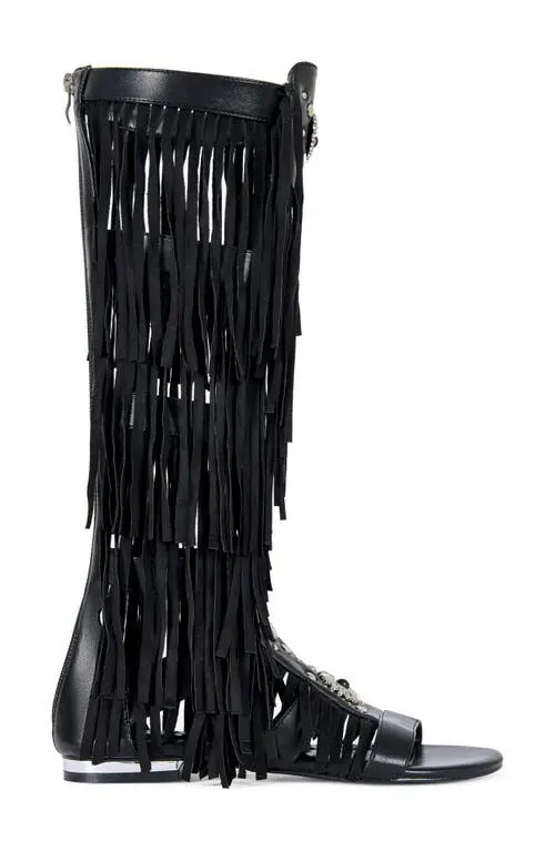 AZALEA WANG Fringe Gladiator Sandals
